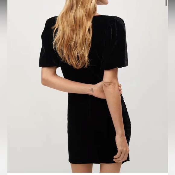 Mango | Dresses | Mango Velvet Mini Black Dress | Poshmark